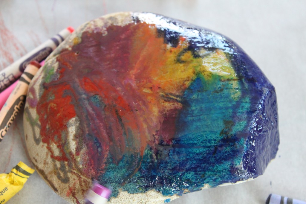 Hot Rock Melted Crayon Art
